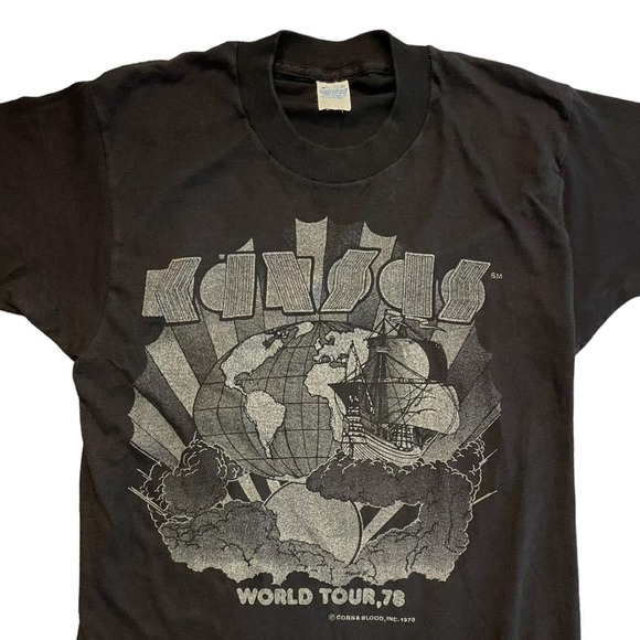 American Vintage | Shirts | Rare Vintage 7s 978 Kansas World Tour Rock ...